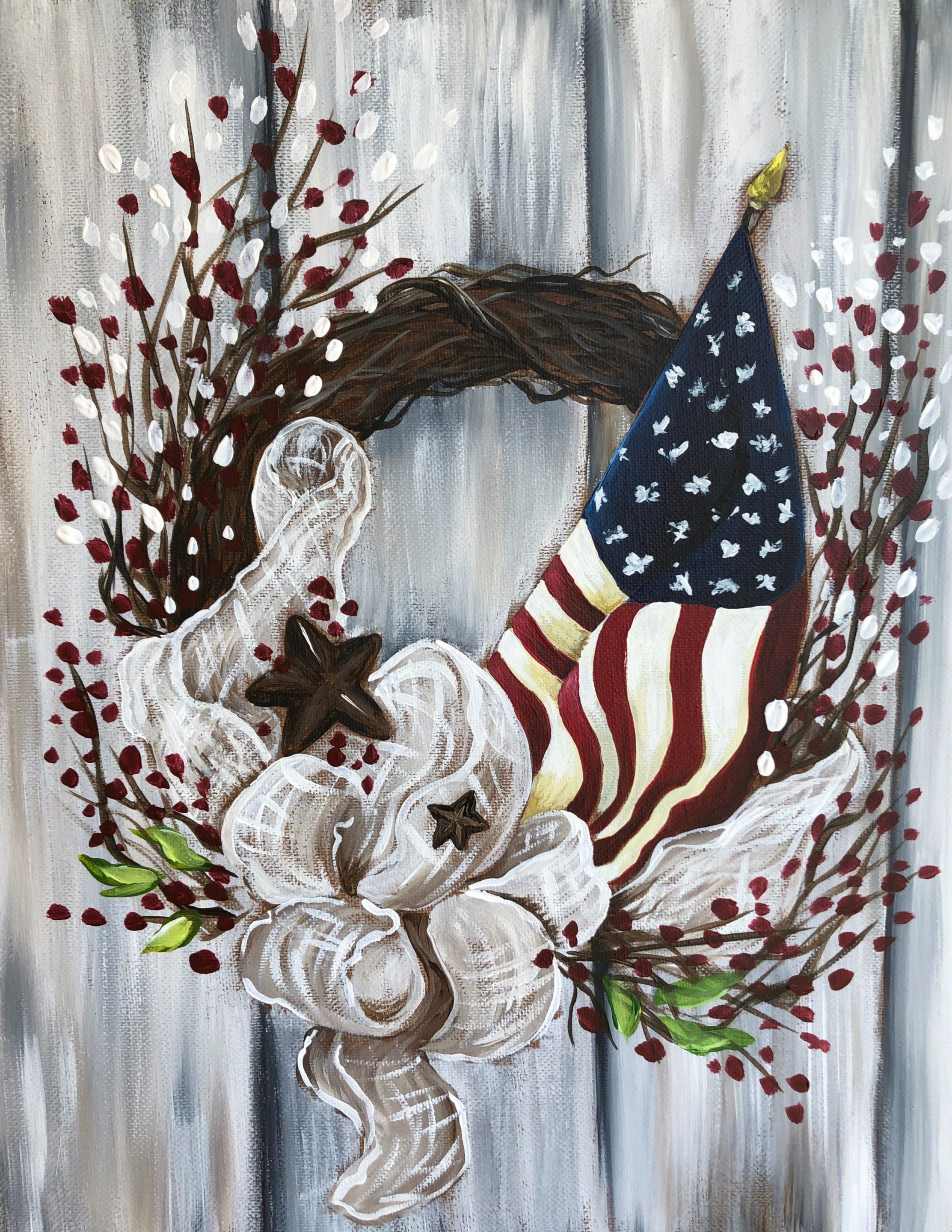 Paint and Sip - Freedom Wreath | Pottery Factory – Brookfield