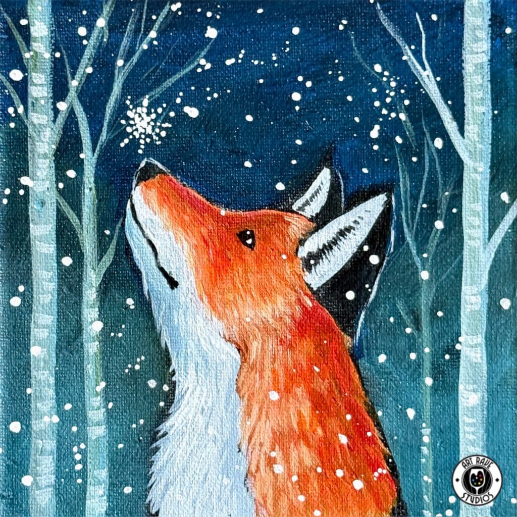Paint and Sip - Cozy Winter Fox | Pottery Factory – Brookfield