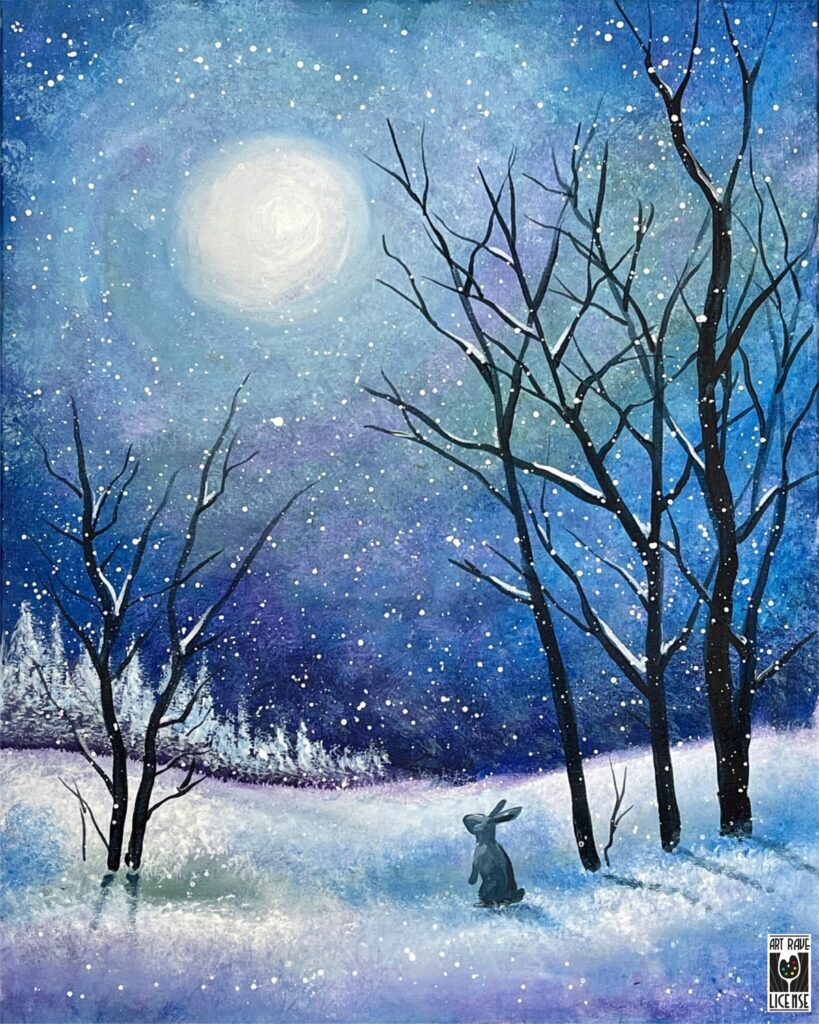 Simple Winter Paintings Easy Winter Landscape | Diane Antone Studio